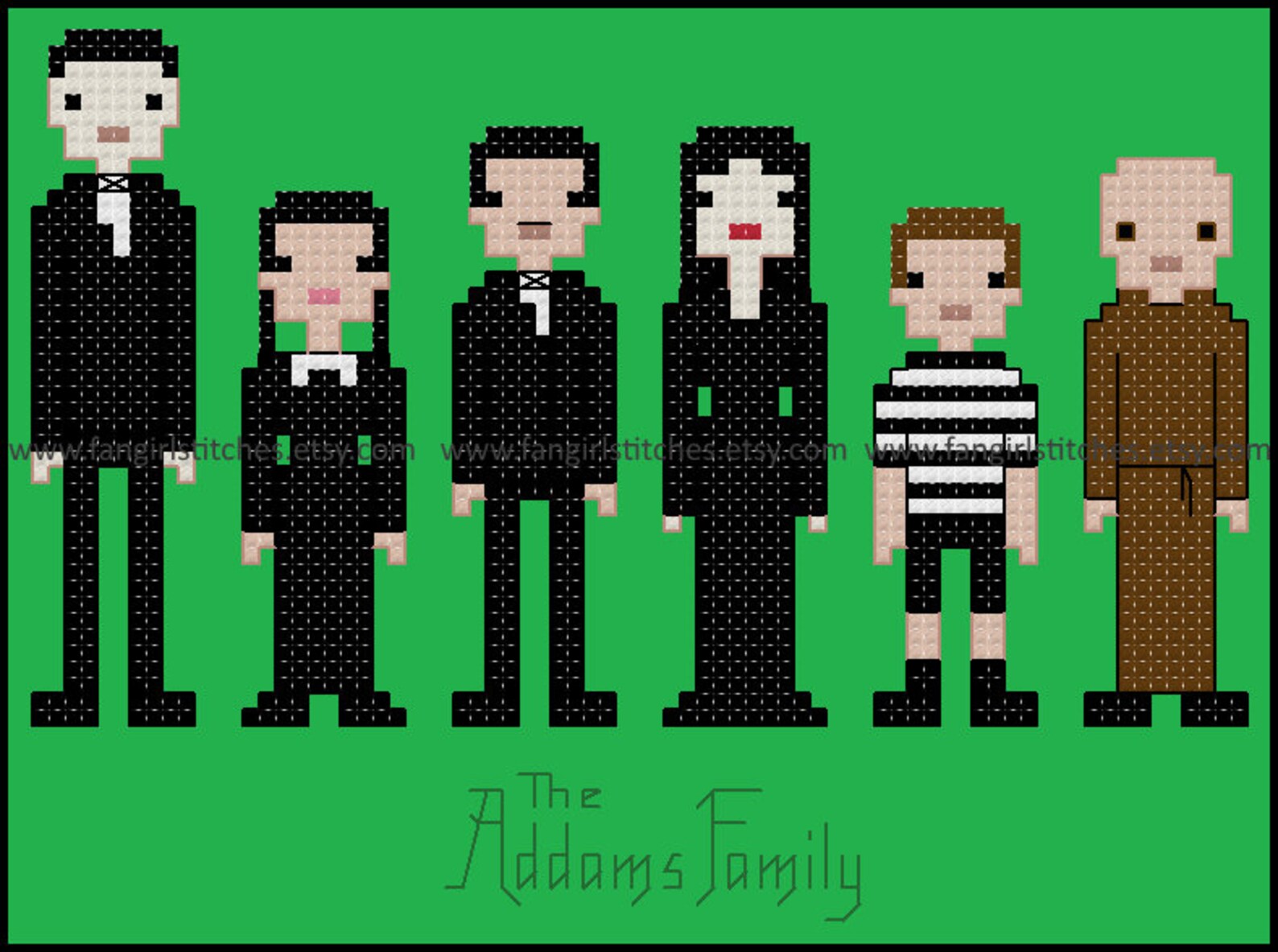 Addams Family Themed Cross Stitch PDF Pattern INSTANT | Etsy