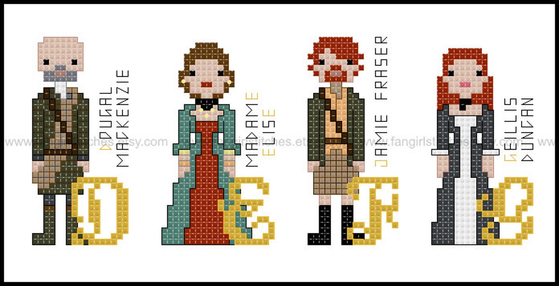 Outlander Alphabet Themed Cross Stitch Pattern PDF Pattern - Etsy