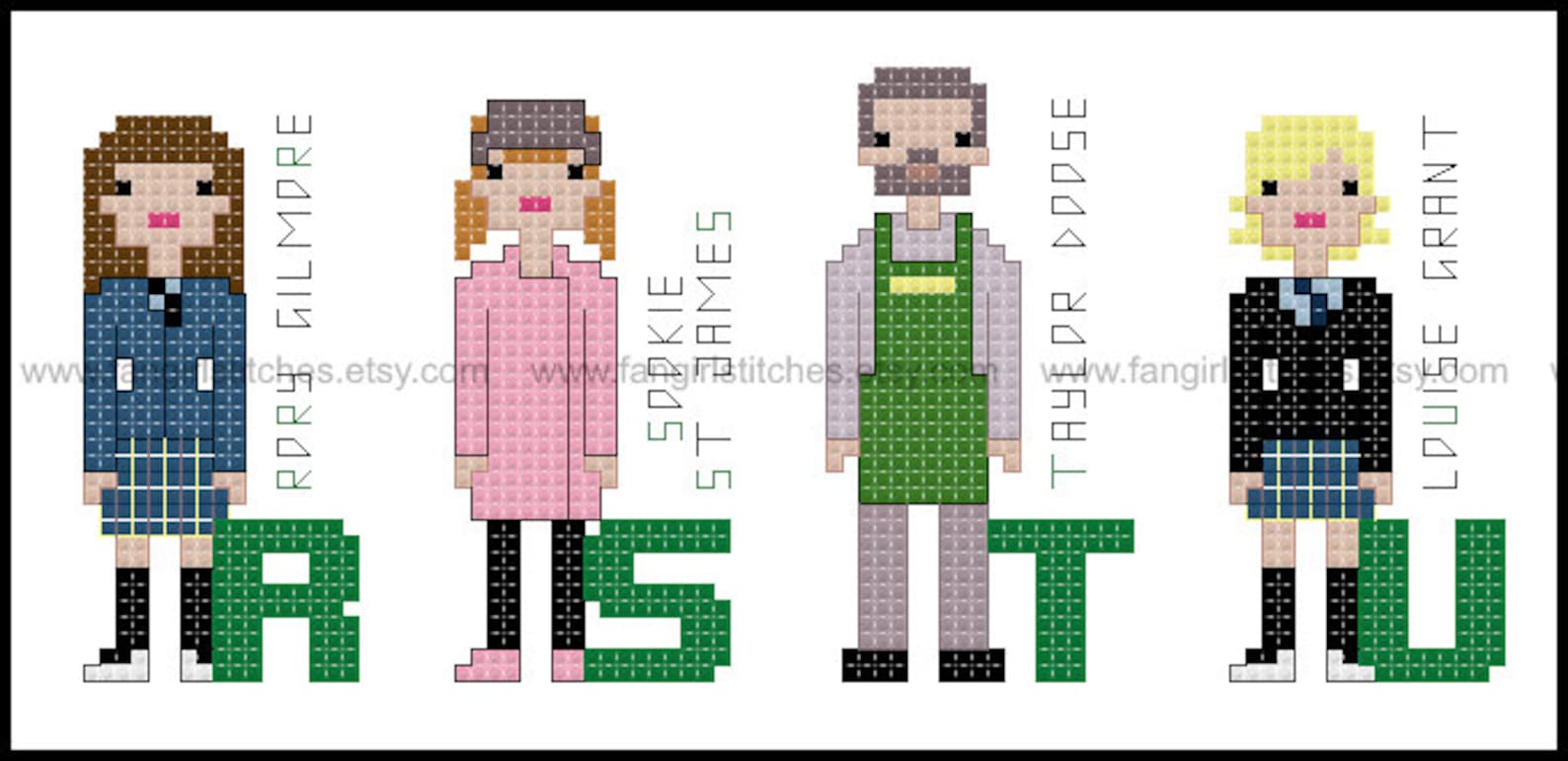 Gilmore Girls Themed Alphabet Cross Stitch - PDF Pattern - INSTANT ...