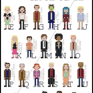 Buffy and Angel Universe Inspired Character Alphabet Cross Stitch ...