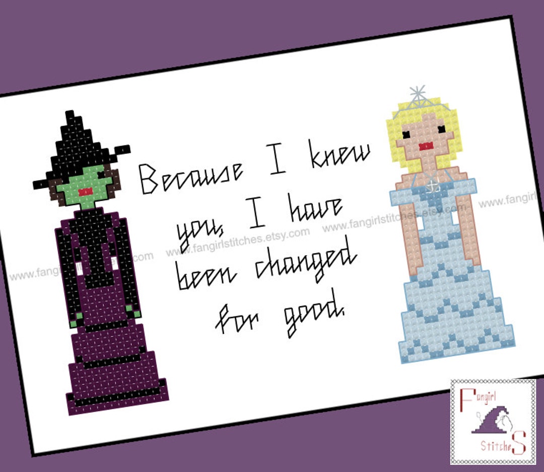 Wicked Inspired Cross Stitch - PDF Pattern - INSTANT DOWNLOAD - Etsy
