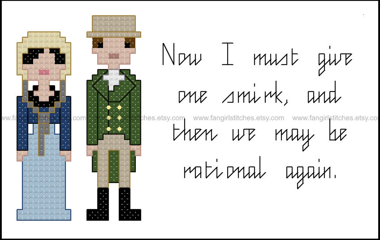 Jane Austen Cross Stitch Pattern Set PDF Pattern INSTANT | Etsy