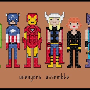 Avengers Assemble Cross Stitch Pattern - PDF Pattern - INSTANT DOWNLOAD ...