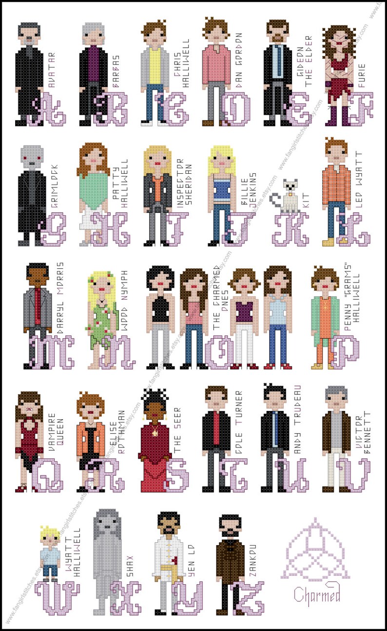Charmed Themed Alphabet Cross Stitch - PDF Pattern - INSTANT DOWNLOAD ...