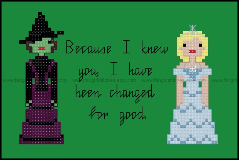 Wicked Inspired Cross Stitch - PDF Pattern - INSTANT DOWNLOAD - Etsy
