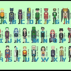 Superhero Comic Book Alphabet Cross Stitch Pattern - DC Inspired PDF ...