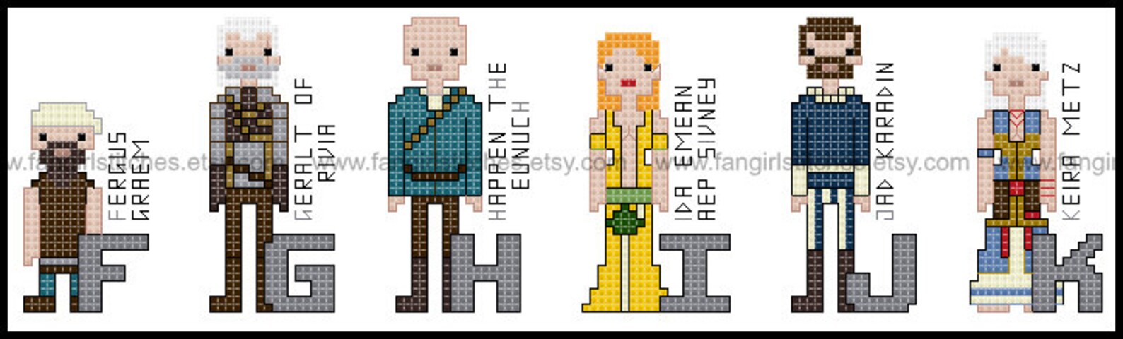 Witcher Alphabet Themed Cross Stitch Pattern PDF Pattern | Etsy