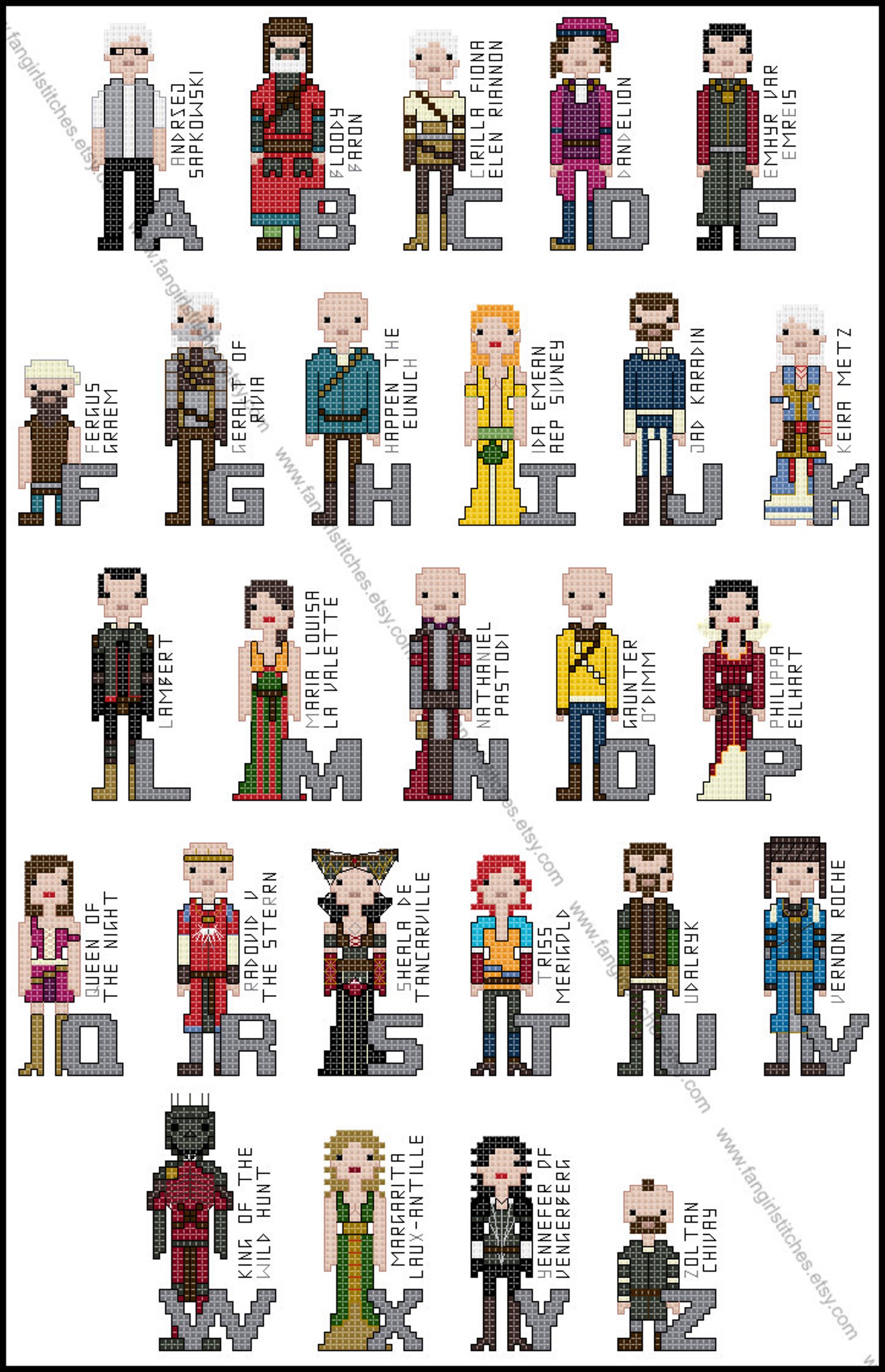 Witcher Alphabet Themed Cross Stitch Pattern PDF Pattern | Etsy