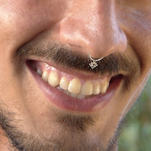 Tribal Septum Ring, Inca Cross, Septum Ring, Septum Piercing, Silver ...