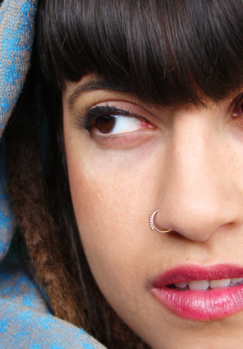 Gold Nose Ring Tribal Nose Ring Indian Nose Ring 14k Gold - Etsy
