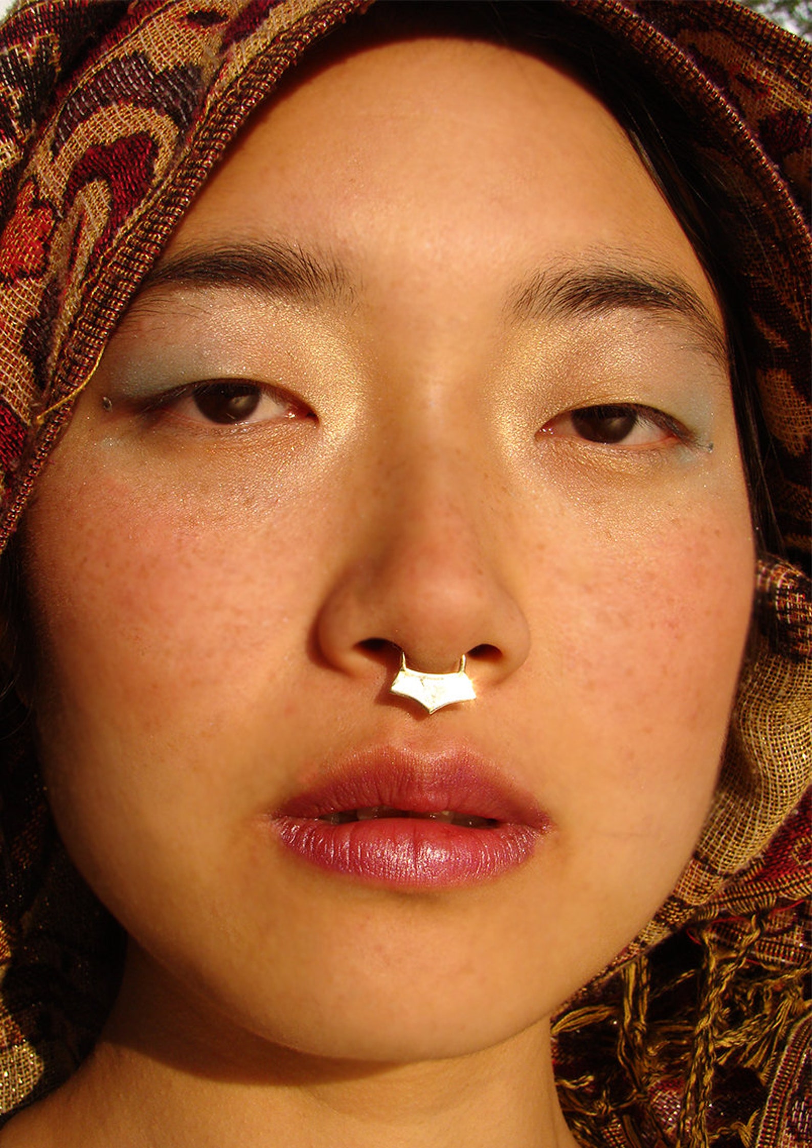 14 K Gold Septum Ring Tribal Septum Crown Septum Geometric | Etsy