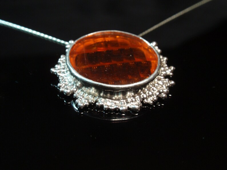 Reflector Pendant Pop Art Jewelry Plastic and Silver - Etsy