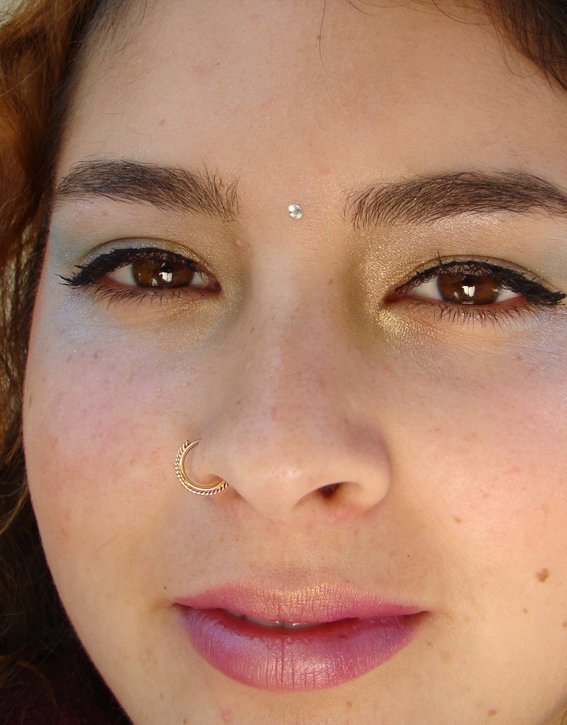 Indian Septum Ring Delicate Septim Tribal Nose Ring 14k Etsy