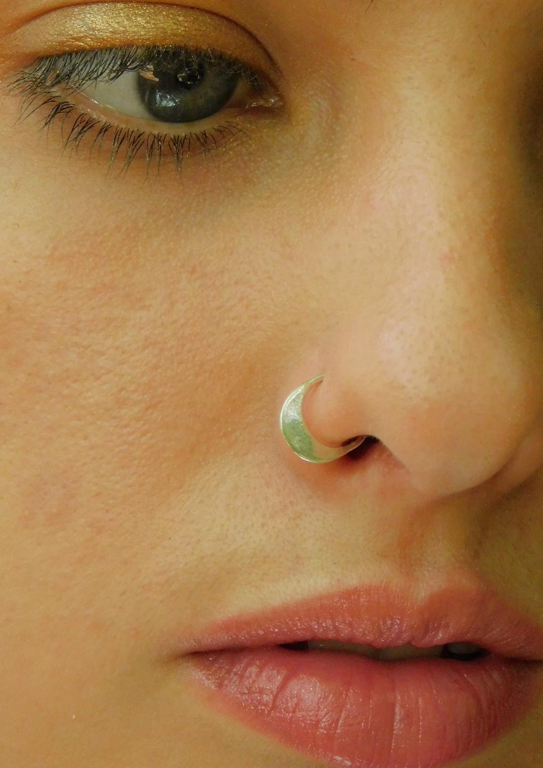 Moon Nose Ring, Silver Nose Ring, Nose Hoop, Nostril Ring, Silver ...