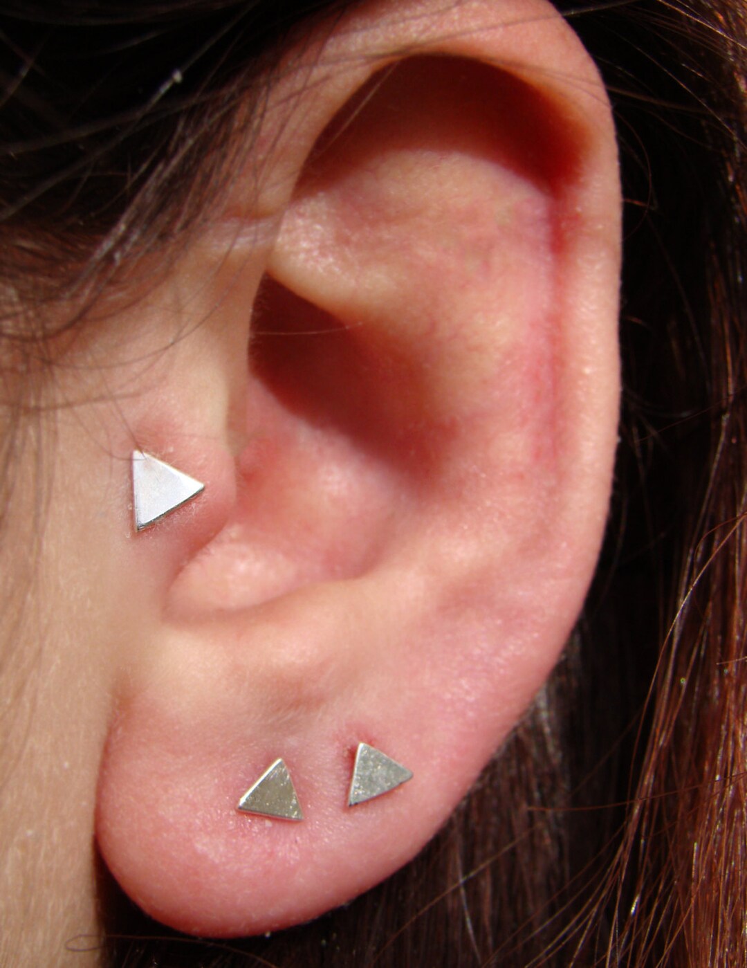 Cartilage Earrings Triangle Tragus Triangle Helix Silver - Etsy Israel