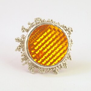 Silver Pin, Silver Brooch, Lapel Pin, Plastic and Silver, Reflector ...