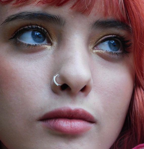 Tribal Nose Ring Silver Delicate Nose Ring Nose Hoop Nostril Ring Indian Nose Ring Etsy