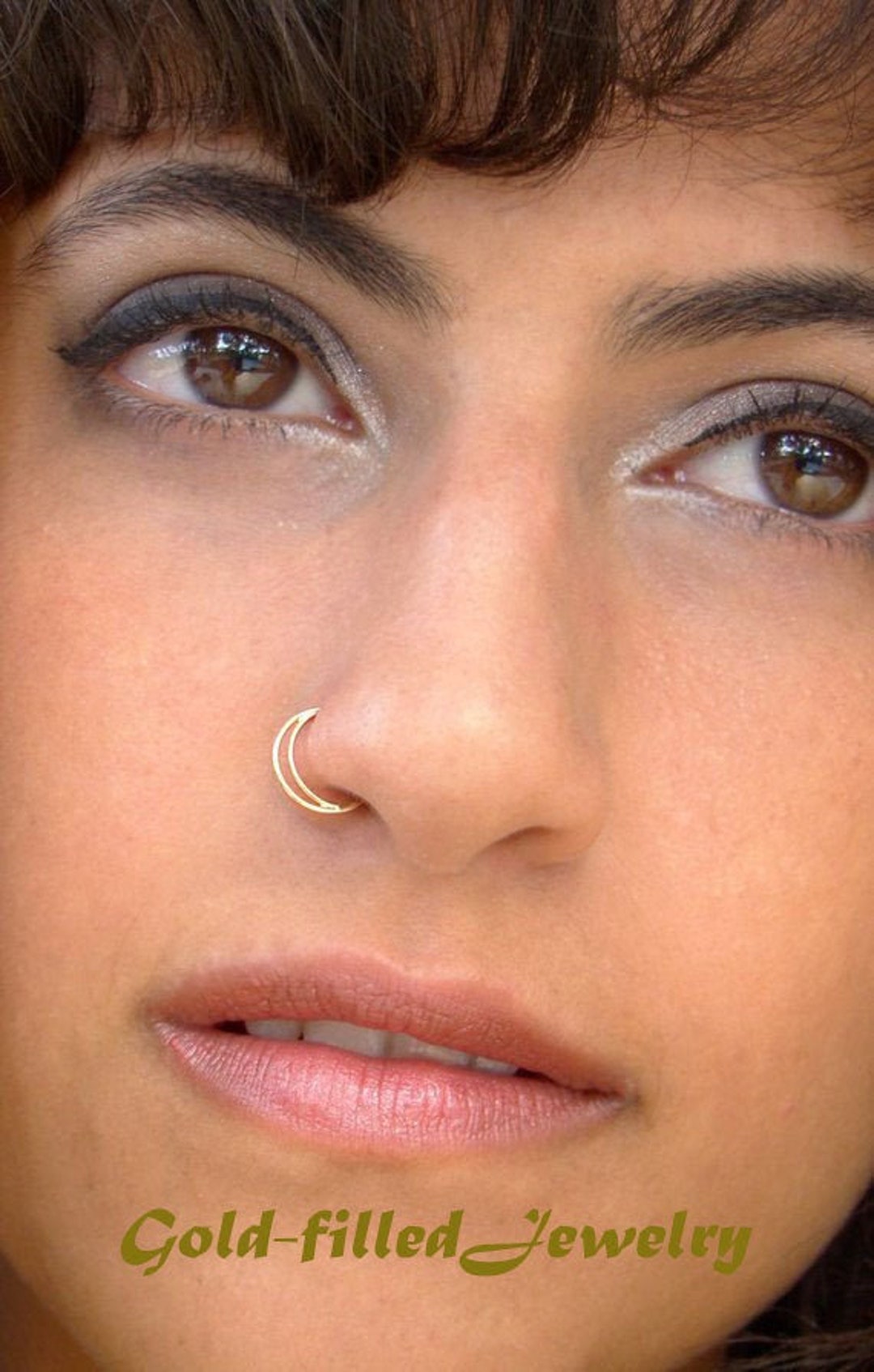 Gold Filled Septum Ring, Half Moon Nose Piercing - Etsy