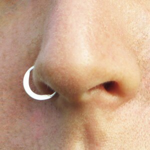 Moon Septum Ring, Silver Septum Ring, Crescent Moon, Nose Hoop, Silver ...
