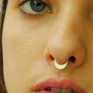 Moon Septum Ring, Silver Septum Ring, Crescent Moon, Nose Hoop, Silver ...