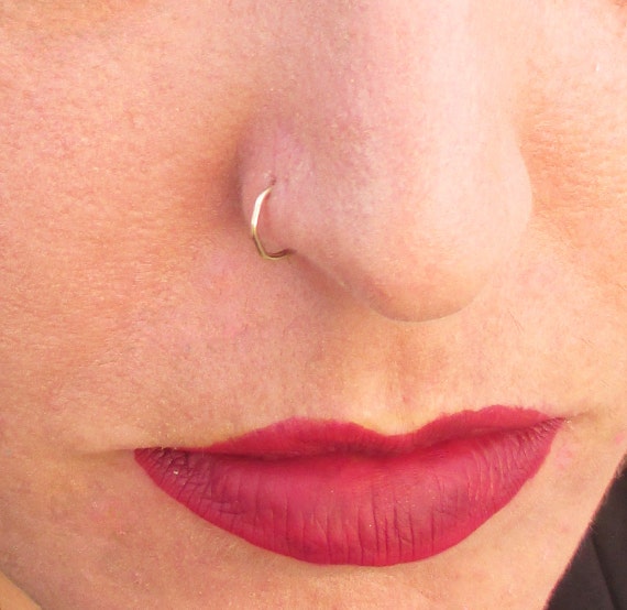 Geometric Silver nose ring Septum ring Silver septumnose | Etsy