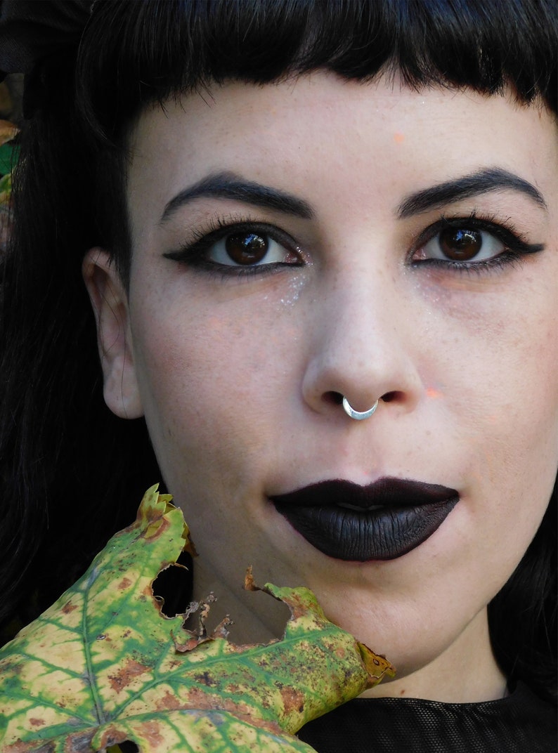 Moon Septum Ring Nose Ring Silver Septum Ring Crescent - Etsy