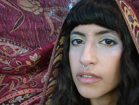 Drop silver septum piercing ring Tribal septum Silver | Etsy