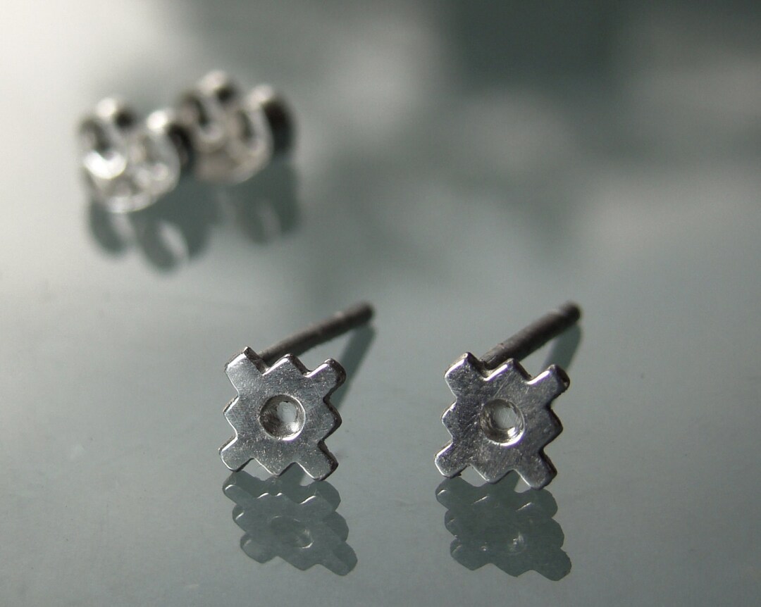 Stud Earrings, Silver Earrings, Chakana, Inca Cross, Helix, Tragus ...