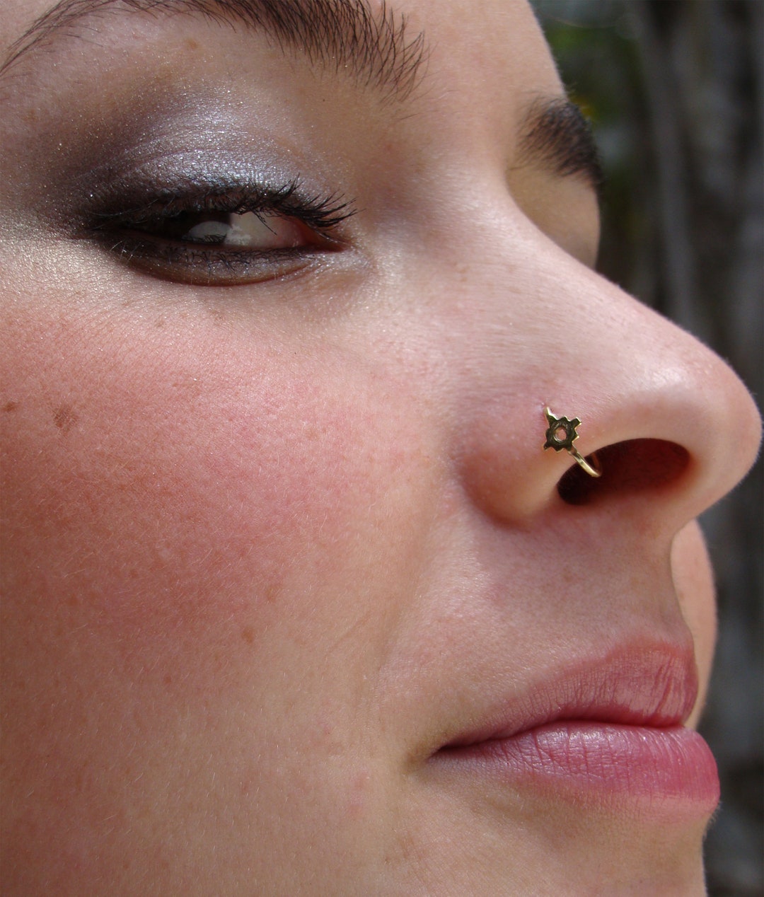 Tribal Nose Ring, Chakana, Gold Nose Ring, Unique Nose Ring, Gold ...