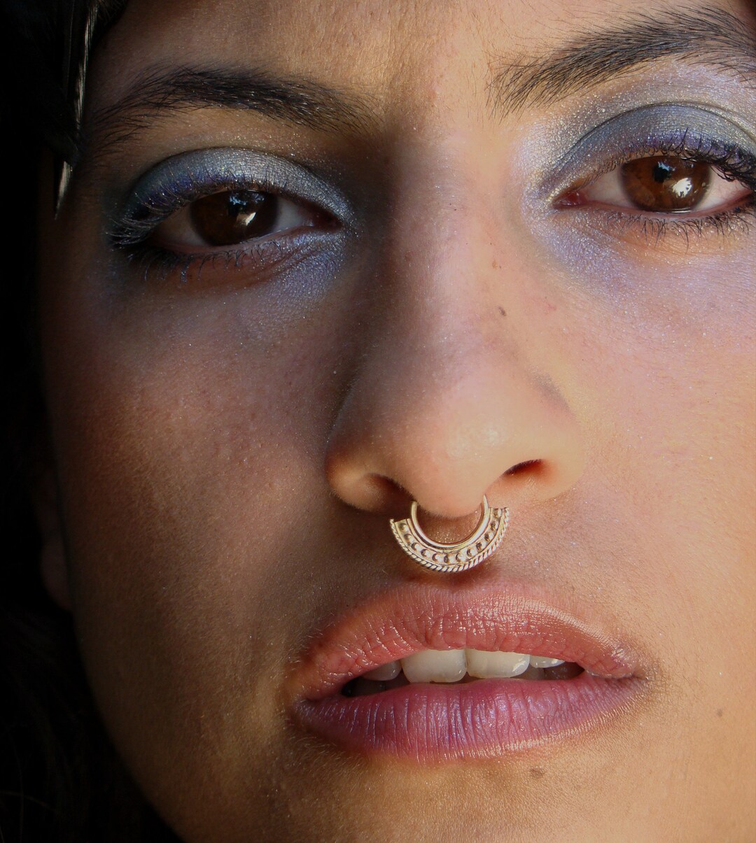 Gold Septum Ring, Septum, Tribal Piercing, Boho Septum Ring, Daith ...