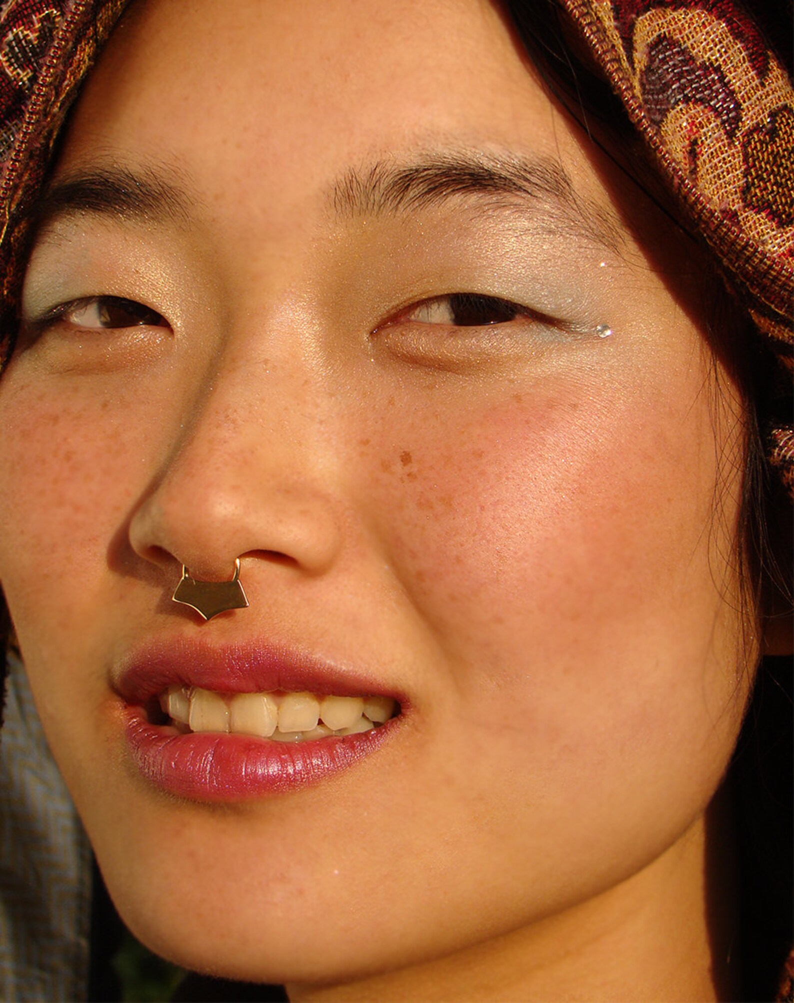 14 K Gold Septum Ring Tribal Septum Crown Septum Geometric | Etsy