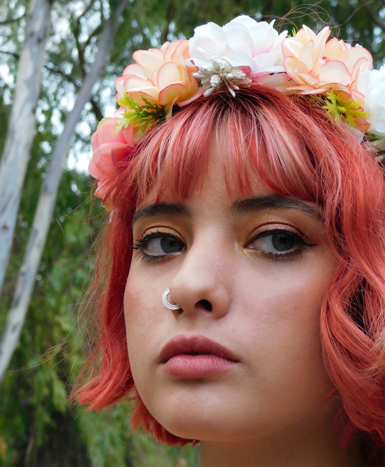 Handmade Sterling Silver Tribal Nose Ring Hoop, Boho Nostril Piercing ...