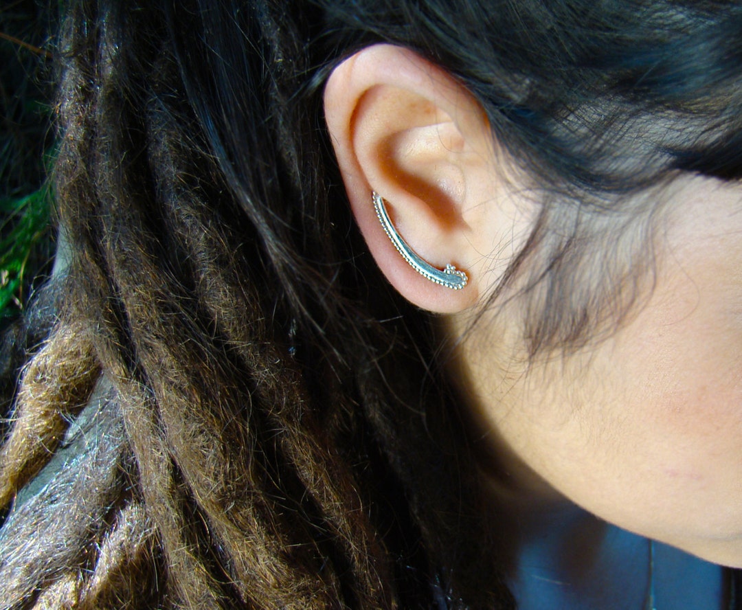 Indian Ear Cuff, Ear Bar, Silver Ear Cuff, Ear Crawler, Ear Pin Cuff ...