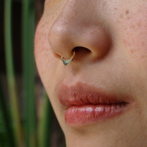 Septum Piercing, Gold Septum, Crescent Moon Setum Ring, Nose Hoop, Moon ...