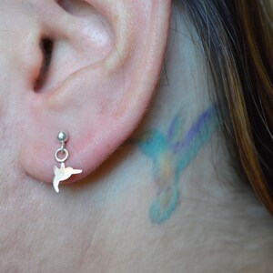 Girls Earrings, Cartilage , Colibri, Silver Earrings, Hummingbird ...