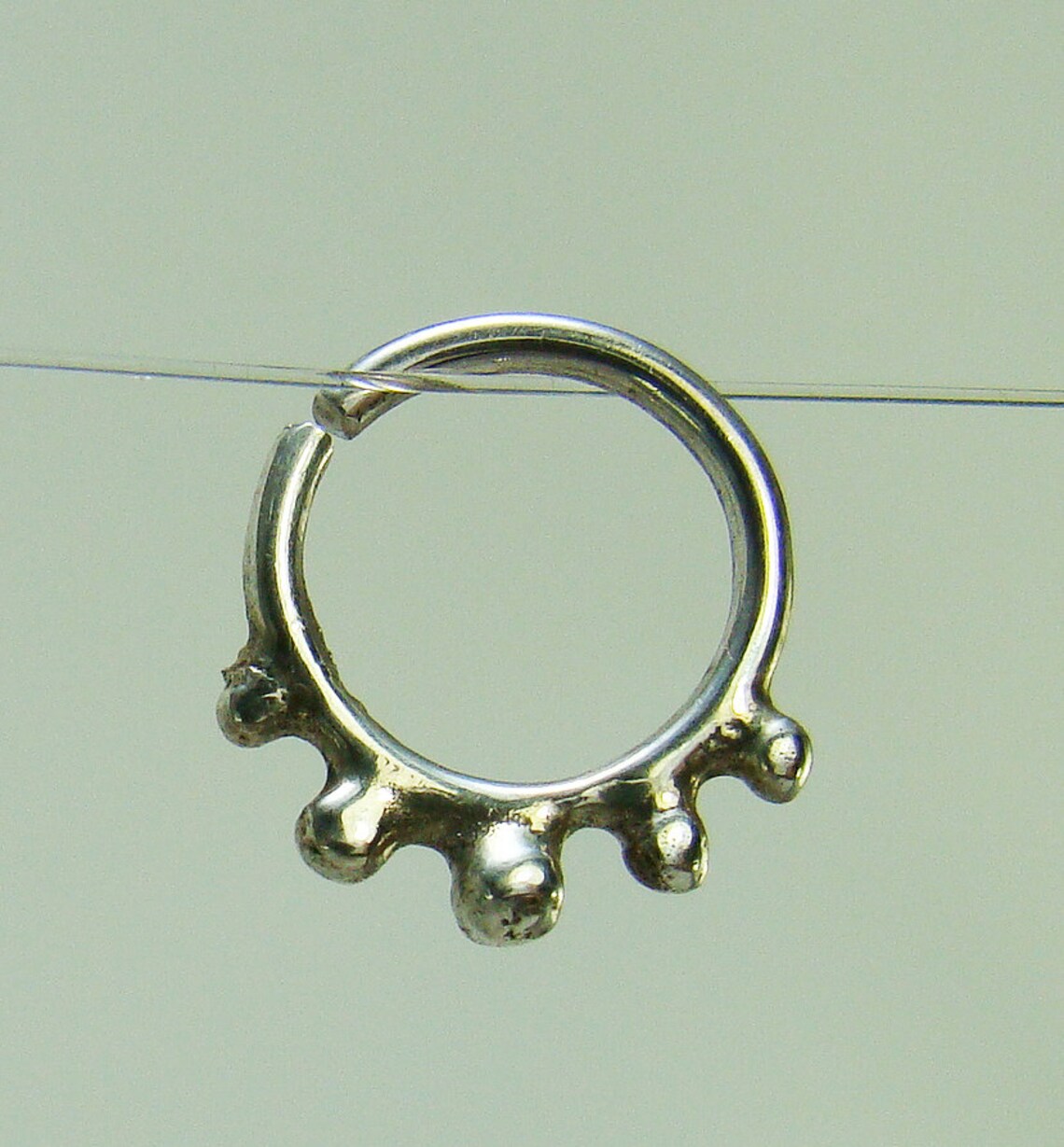 Nose Ring, Tribal Nose Ring, Silver Nose Hoop, Indian Nose Ring ...