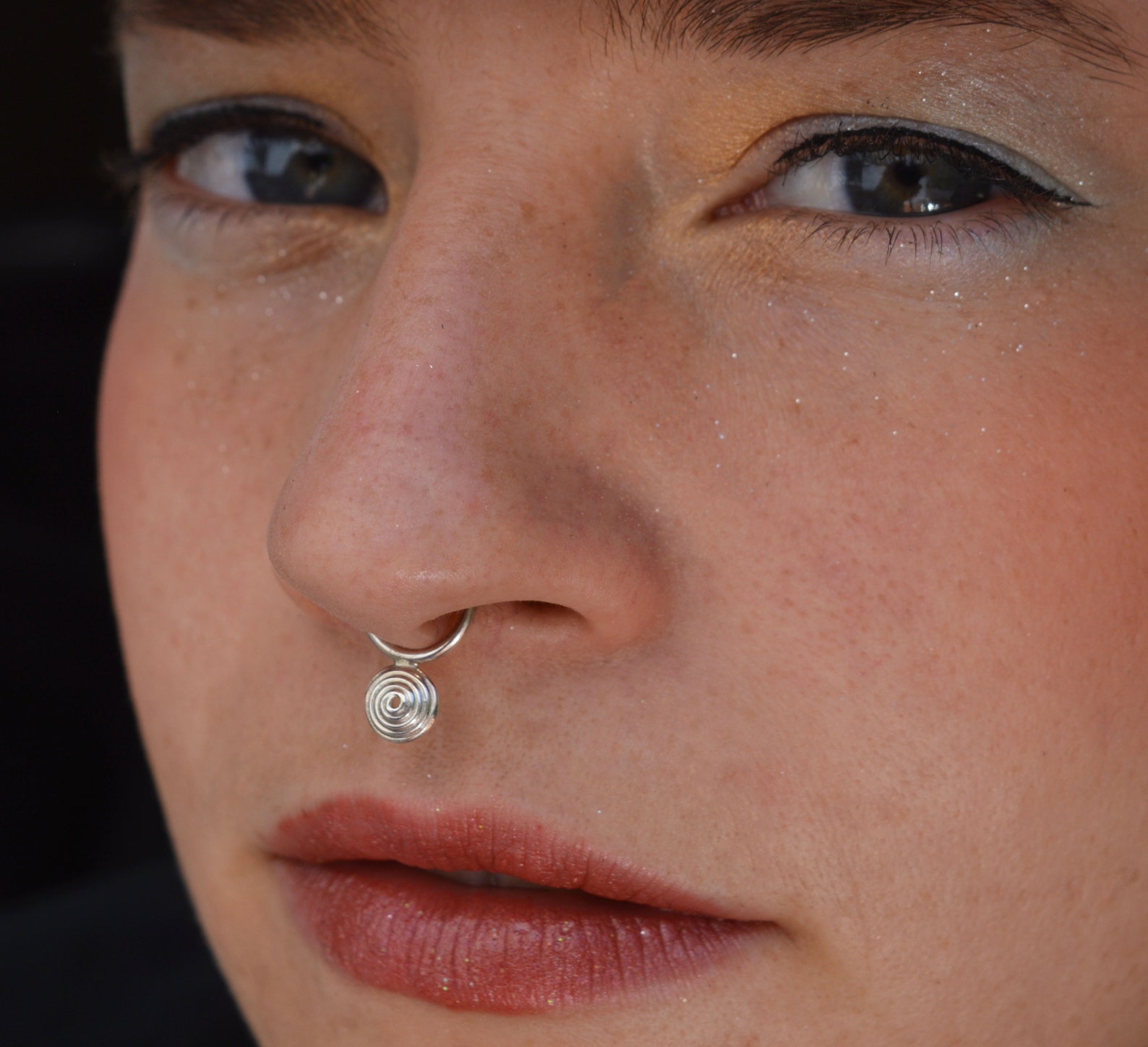 Silver Septum Spiral Septum Tribal Septum Septum Piercing - Etsy