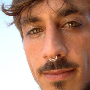 Moon Septum, Septum Piercing, Half Moon Septum, Silver Septum, Nose ...