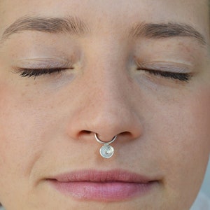 Tribal Septum, Septum Piercing, Nose Ring, Silver Septum, Spiral Septum ...