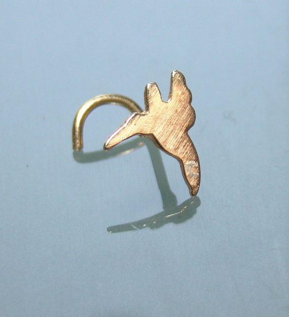 Hummingbird Nose Stud Gold Nose Stud Nose Pin Bird Nose | Etsy