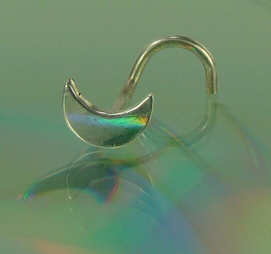 Moon Nose Stud Silver Nose Stud Nose Pin Nose Screw - Etsy Canada