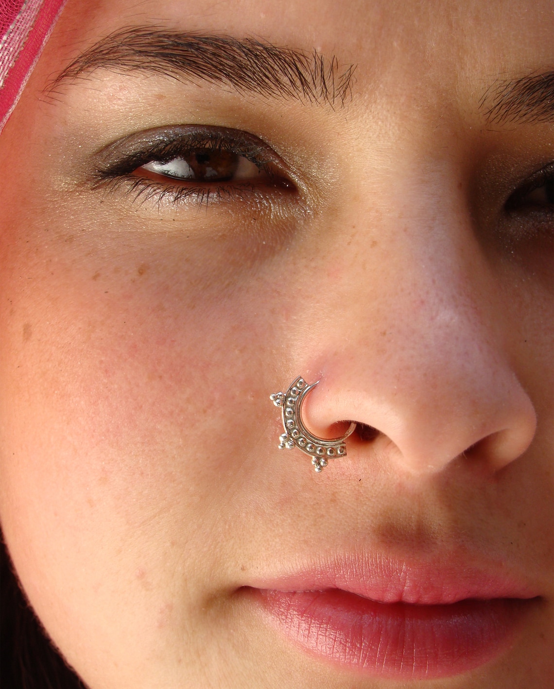 Nefertiti Tribal Nose Ring Silver Nose Ring Indian Nose - Etsy Israel
