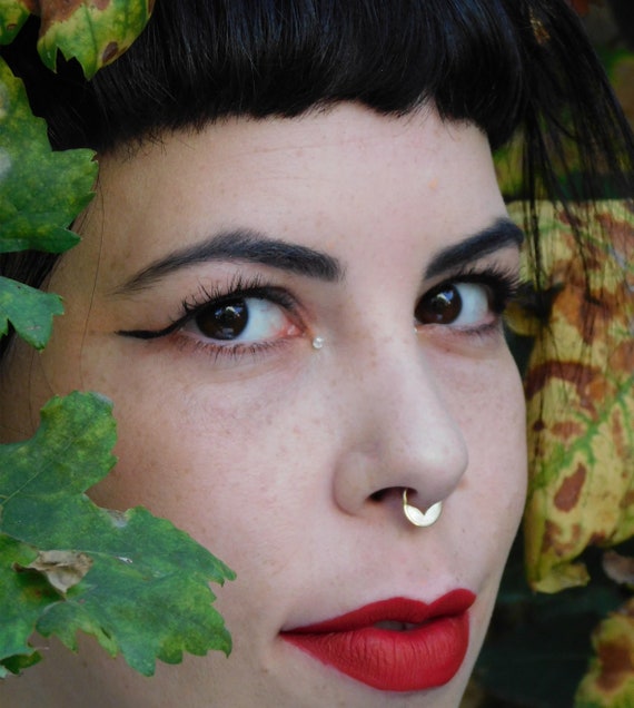 Tribal Septum Piercing Septum Solid Gold Septum Ring 14k - Etsy
