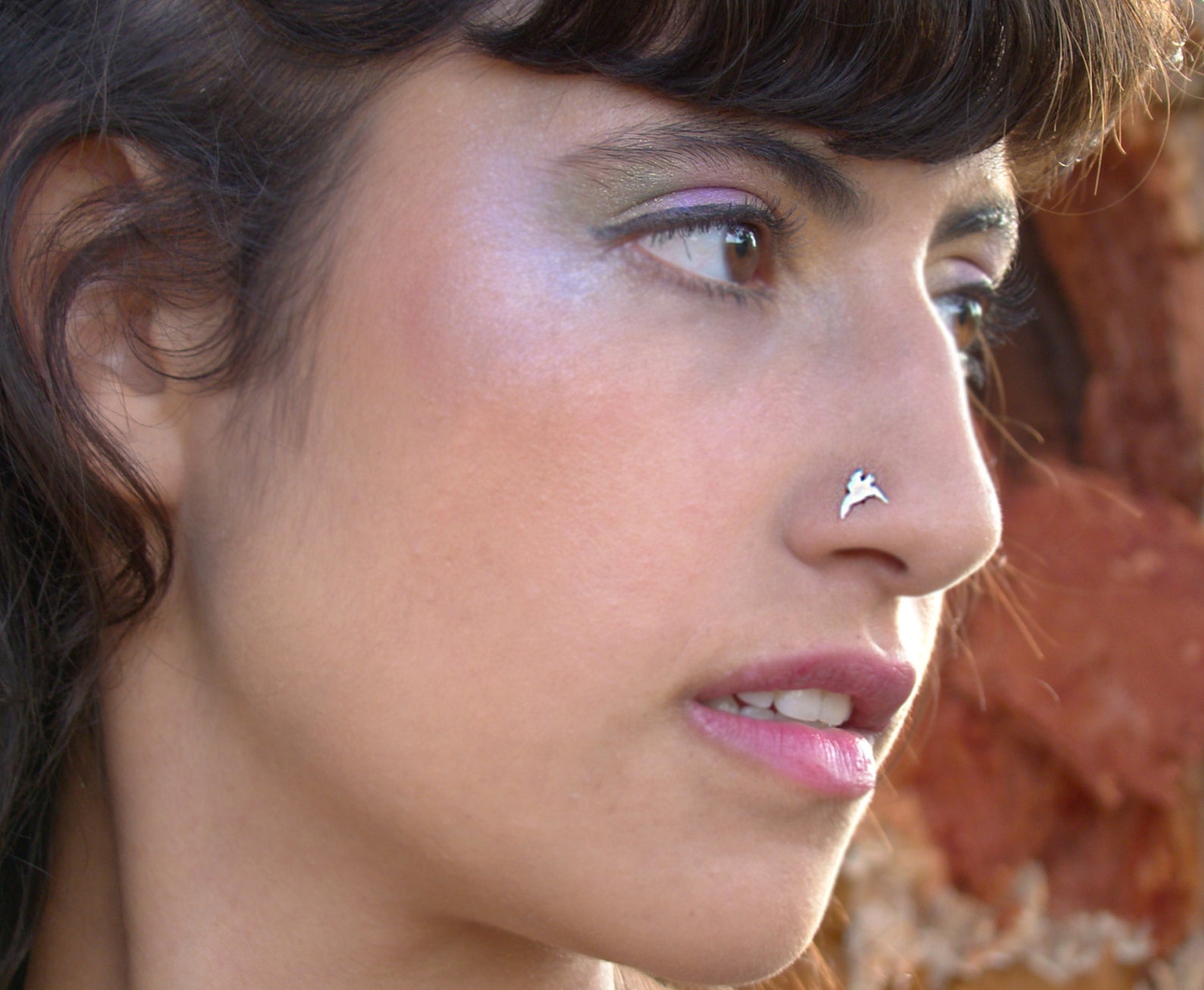 Silver Nose Stud Hummingbird Jewelry Bird Nose Stud Nose | Etsy