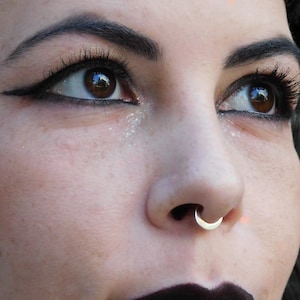 Moon Septum Ring, Silver Septum Ring, Crescent Moon, Nose Hoop, Silver ...