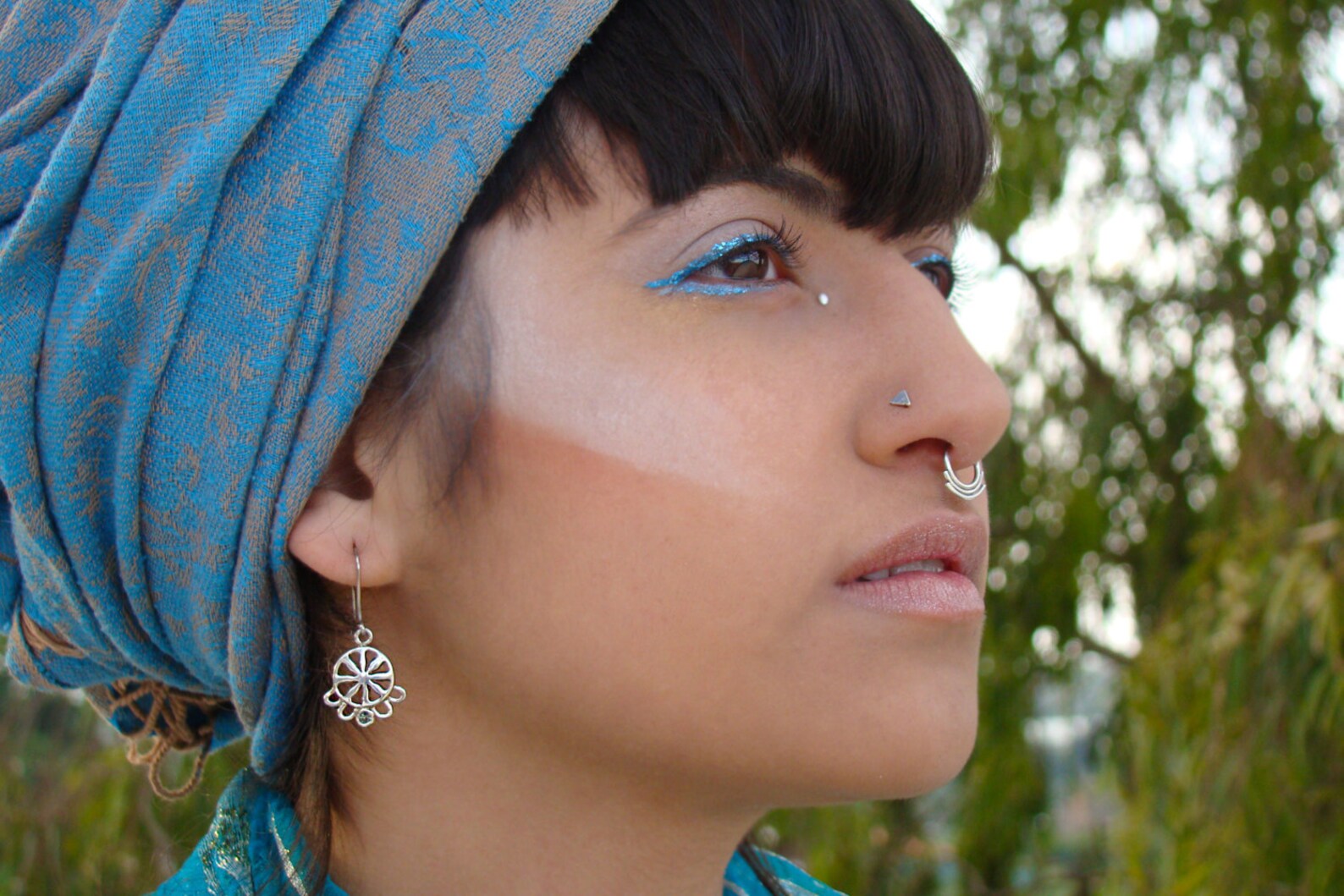 Triangle Nose Stud Silver Nose Stud Tribal Nose Stud Nose - Etsy