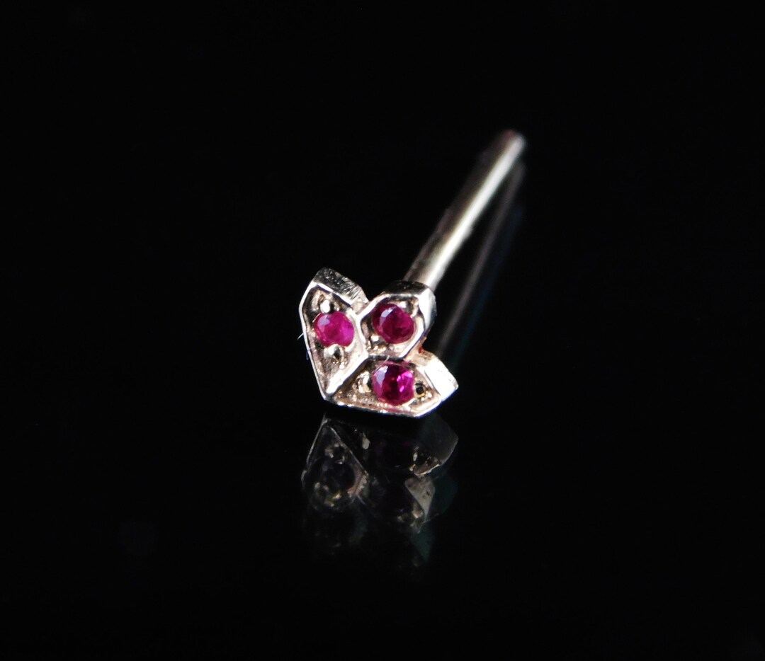 Cute Nose Stud, Ruby Nose Stud,, Gold Nose Stud, Ruby Nose Stud, Ruby ...