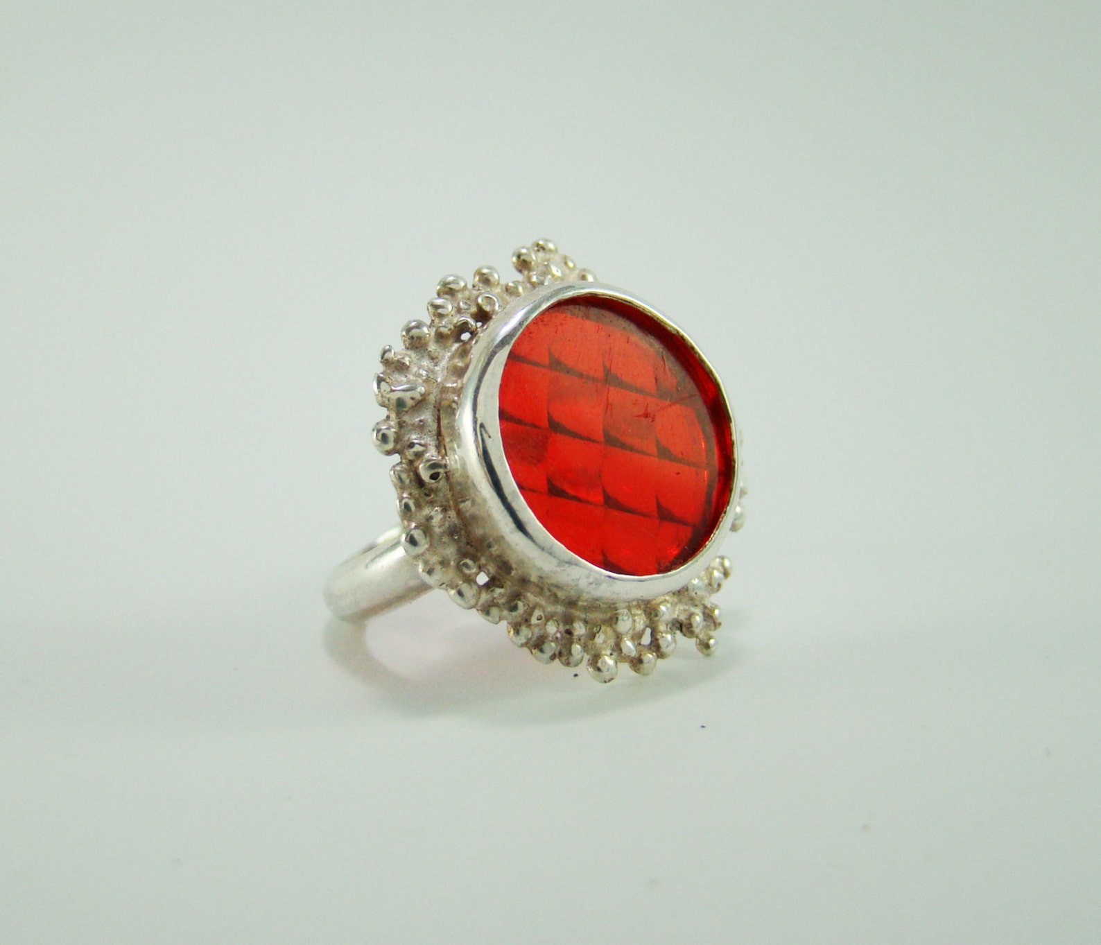 Silver Ring Reflector Ring Up-cycling Statement Ring | Etsy