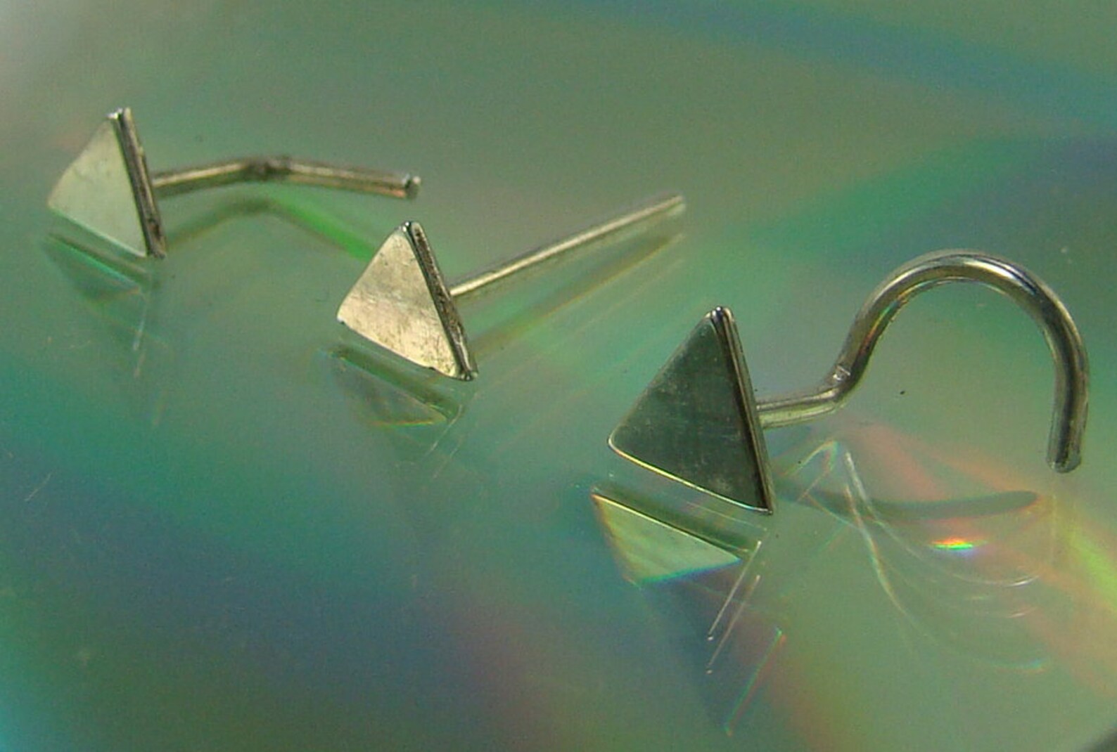 Cartilage Earrings Triangle Tragus Triangle Helix Silver - Etsy Israel