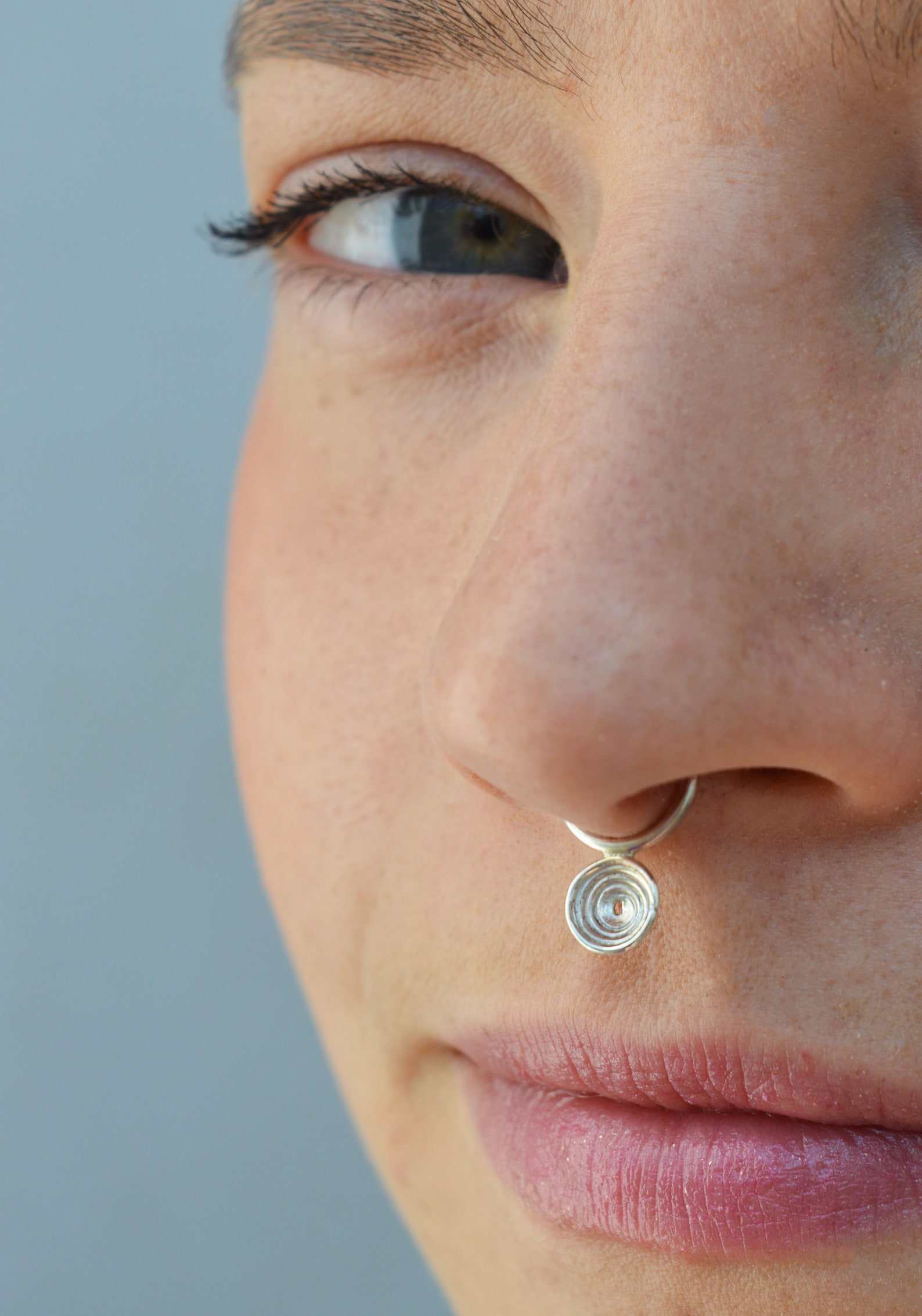 Tribal Septum, Septum Piercing, Nose Ring, Silver Septum, Spiral Septum ...